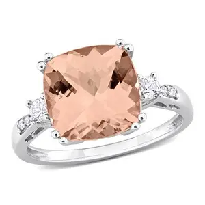 JULIANNA B. Julianna B. Gemstone And Diamond Ring Morganite/white Gold