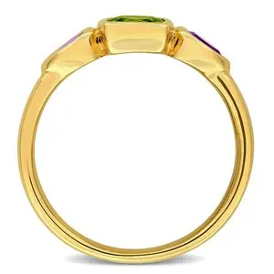 JULIANNA B. 10k Yellow Gold & Amethyst 3-stone Ring
