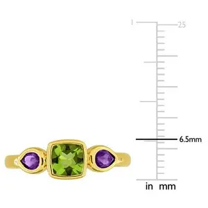 JULIANNA B. 10k Yellow Gold & Amethyst 3-stone Ring
