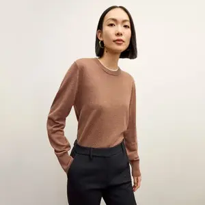 M.M.LAFLEUR Kit Light Merino Contrast Sweater Camel/ivory