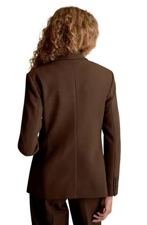 M.M.LAFLEUR Luxe Flex Suiting Double-breasted Blazer - Chocolate Torte Melange
