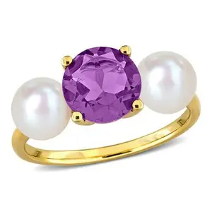 JULIANNA B. Cultured Pearl And Ring - Amethyst