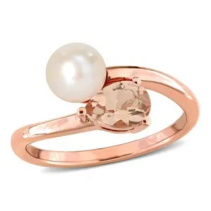 JULIANNA B. Cultured Pearl And Morganite Ring 10k - Rose Gold