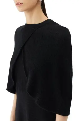 GOBI MONGOLIAN CASHMERE Lightweight Silk Cashmere Capelet - Black