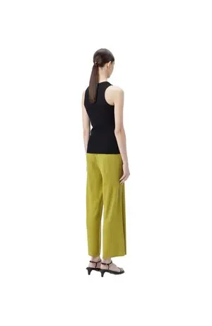 Gobi Cashmere Ribbed Cotton Silk Blend Tank Top - Black