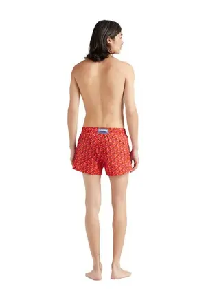 Vilebrequin Micro Ronde Des Tortues Rainbow Stretch Swim Shorts - Coquelicot