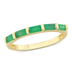JULIANNA B. Gemstone Anniversary 10k Gold Band - Emerald/yellow Gold