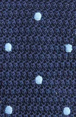 CLIFTON WILSON Polka Dot Knit Silk Neck Tie