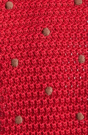 CLIFTON WILSON Polka Dot Knit Silk Tie