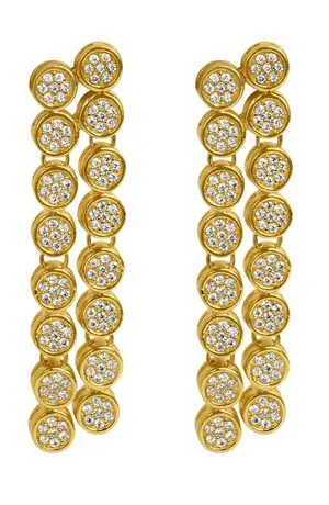 DEAN DAVIDSON Mirabeau Pavé Zirconia Drop Earrings - White Topaz/ Gold