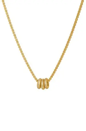 DEAN DAVIDSON Dauphine Pavé Pendant Necklace - White Topaz/ Gold