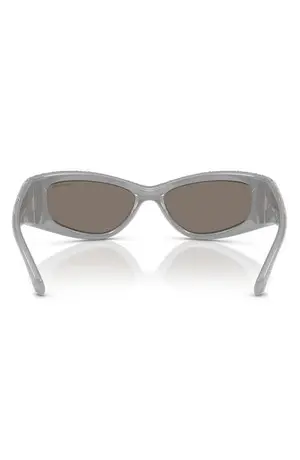 SWAROVSKI 60mm Irregular Sunglasses - Silver Mirror