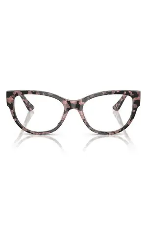 VOGUE VOGUE 53mm Cat Eye Optical Glasses Pink Tortoise