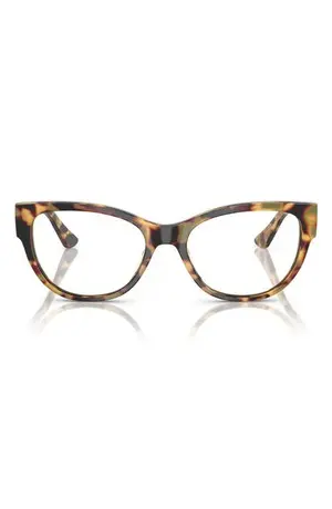 VOGUE VOGUE 53mm Cat Eye Optical Glasses Yellow Tortoise