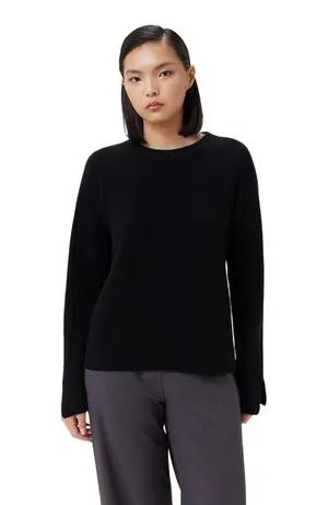 GOBI MONGOLIAN CASHMERE Split-sleeve Cashmere Sweater - Black