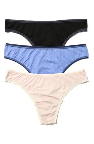 Hanky Panky Movecalm™ Assorted 3-pack Natural Rise Thongs - Bgcp