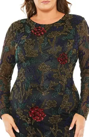 Mac Duggal High Neck Beaded Embellished Gown