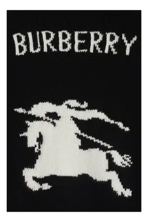 Burberry Equestrian Knight Design Wool Cashmere Sweater - Black