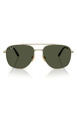 Ray-ban 59mm Polarized Square Sunglasses - Gold Flash