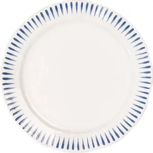 JULISKA Sitio Stripe Cocktail Plate - Whitewash/ Delft Blue