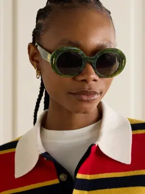 Loewe Round-frame Marbled Sunglasses