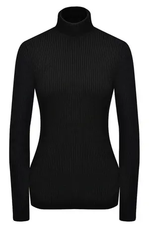 PIETRO BRUNELLI Aurora Turtleneck Rib Sweater - Black