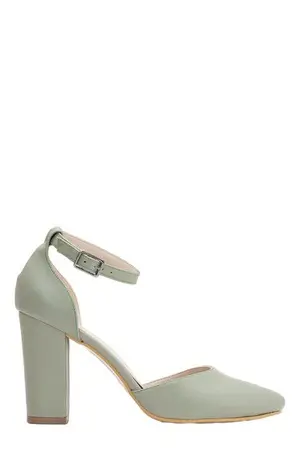 FOREVER & ALWAYS SHOES Gisele High Block Heels - Sage Green