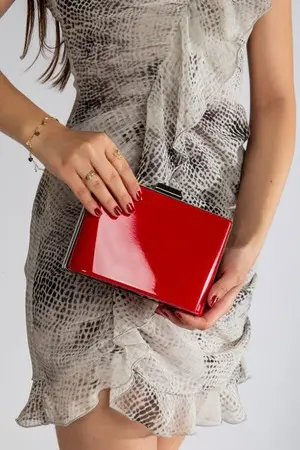 FOREVER & ALWAYS SHOES Marla Evening Clutch - Red Patent