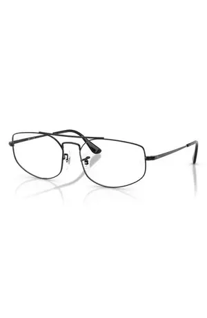 Ray-ban 56mm Irregular Optical Glasses - Black