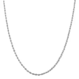 DONATELLO GIAN Sterling 2.5mm Rope Chain Necklace - Silver