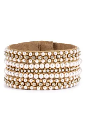 Deepa Gurnani Virginia Faux Pearl Cuff Bracelet