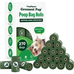 PUPPINGTON Greenest Pup Compostable Dog Waste Bags - Basil Green