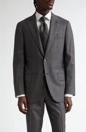 Isaia Sanita Plaid Wool Suit