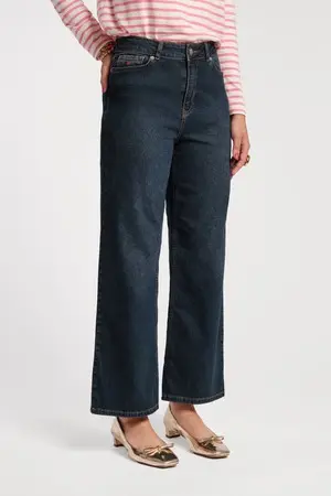 FRANCES VALENTINE Ace Jean Solid Stretch Denim - Navy