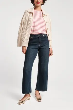 FRANCES VALENTINE Ace Jean Solid Stretch Denim - Navy