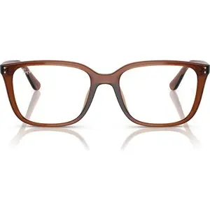 Ray-ban 55mm Square Optical Glasses - Transparent Brown