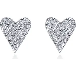 Lafonn Pavé Simulated Diamond Heart Stud Earrings - White
