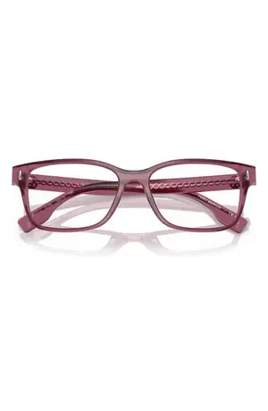 Tory Burch 49mm Rectangular Eyeglasses - Red