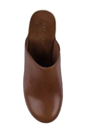 ARTISAN CRAFTED BY ZIGI Solen Platform Wedge Clogs - Brown Leather