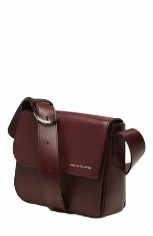 WANT Les Essentiels Arch Smooth Leather Crossbody Bag - Dark Cherry