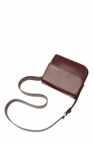 WANT Les Essentiels Arch Smooth Leather Crossbody Bag - Dark Cherry