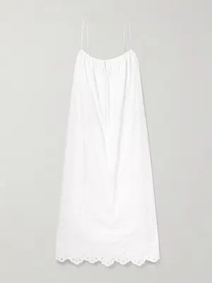 Matteau Tie-detailed Broderie Anglaise Cotton Midi Dress