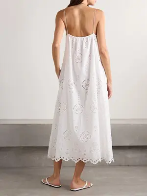 Matteau Tie-detailed Broderie Anglaise Cotton Midi Dress