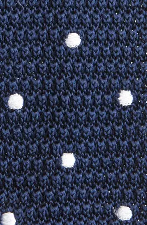 CLIFTON WILSON Polka Dot Knit Neck Tie