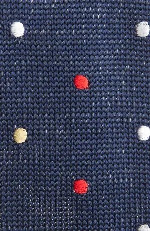 CLIFTON WILSON Polka Dot Knit Silk Tie