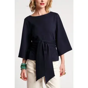 FRANCES VALENTINE Whitney Wrap Top - Navy