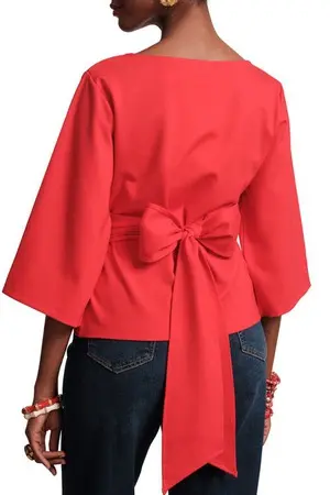 FRANCES VALENTINE Whitney Wrap Top - Red