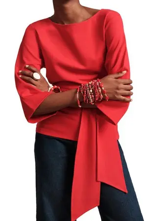 FRANCES VALENTINE Whitney Wrap Top - Red