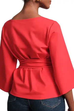 FRANCES VALENTINE Whitney Wrap Top - Red