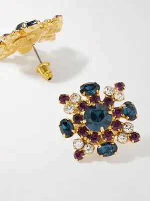 JENNIFER BEHR Gold-plated Crystal Stud Earrings